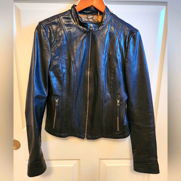 Black Rivet | Jackets & Coats | Black Rivet Genuine Leather Jacket ...